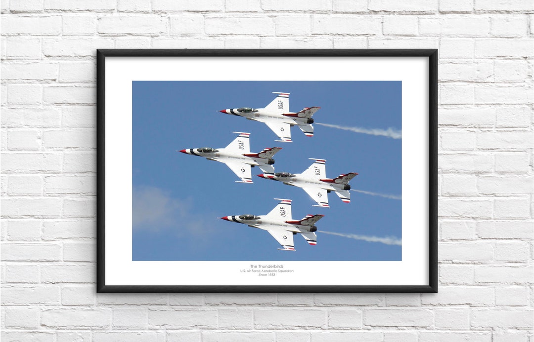 US Air Force Thunderbirds Aerobatic Team Commemorative Framed Print - Etsy