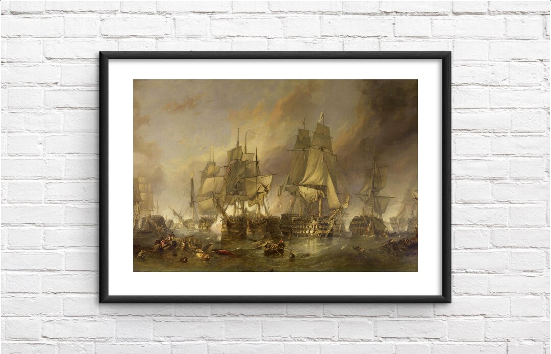 The Battle of Trafalgar by William Clarkson Stanfield Painting ...
