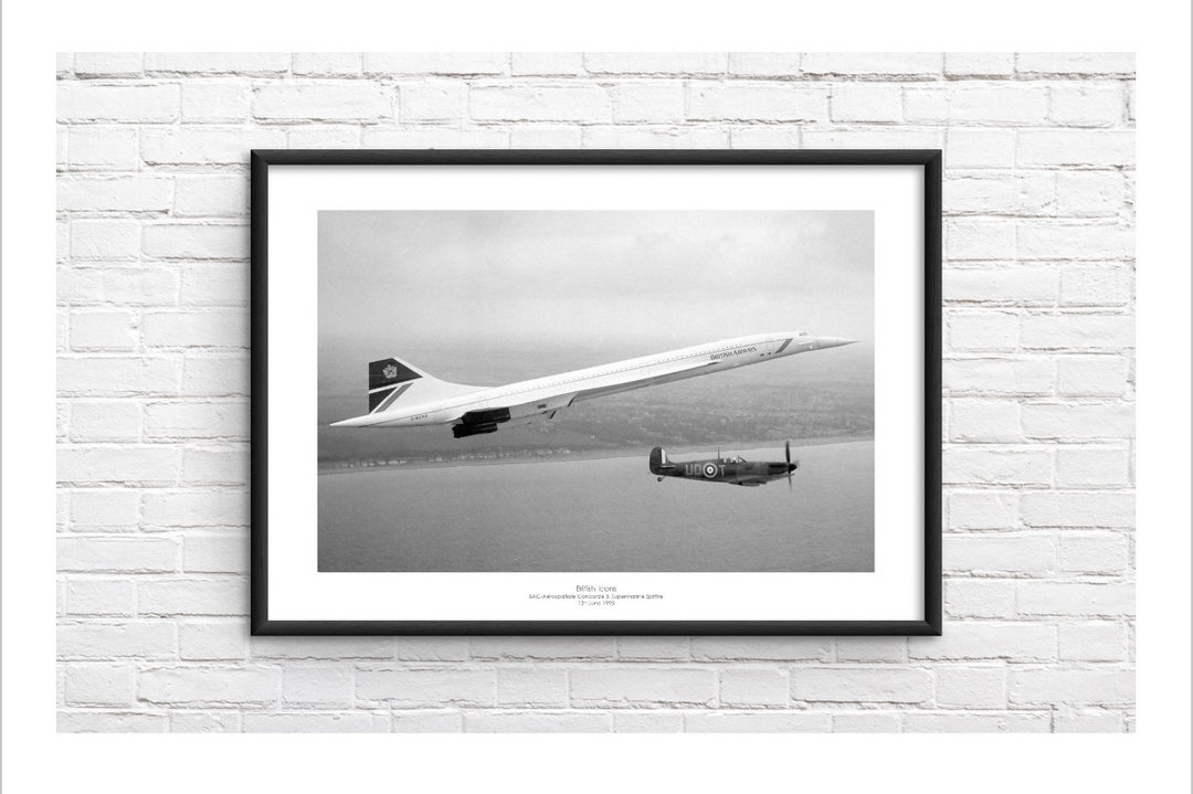 Concorde & Spitfire Commemorative Framed Print - Etsy