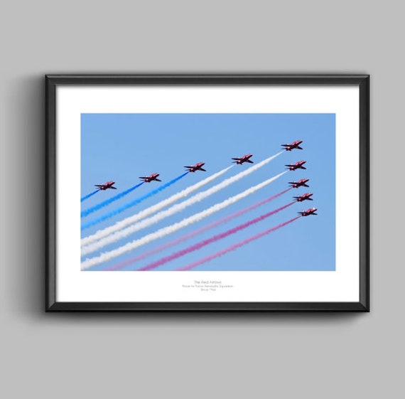 RAF Red Arrows Commemorative Framed Print - Etsy