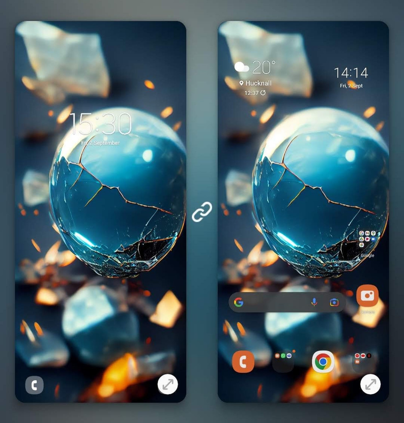 Shattered Orb Phone Wallpaper Set - for Iphone, Samsung, Android Ios - Etsy
