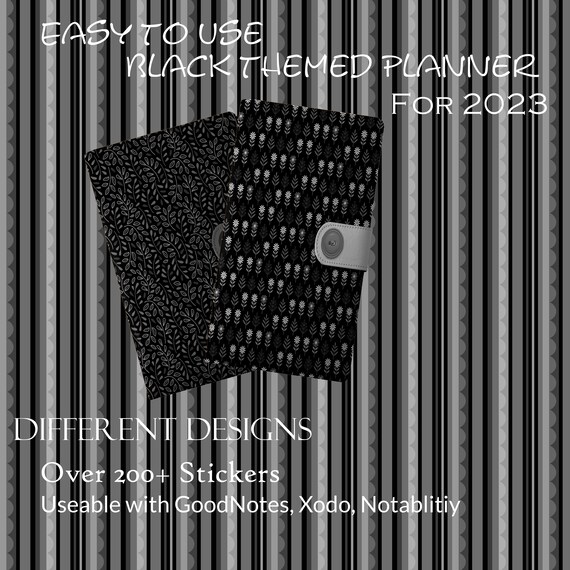 Black Themed Digital Planner - Etsy
