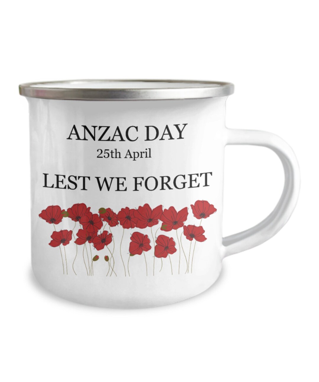 Anzac Day Commemorative Camper Cup - Lest We Forget Coffee Mug - Anzac ...