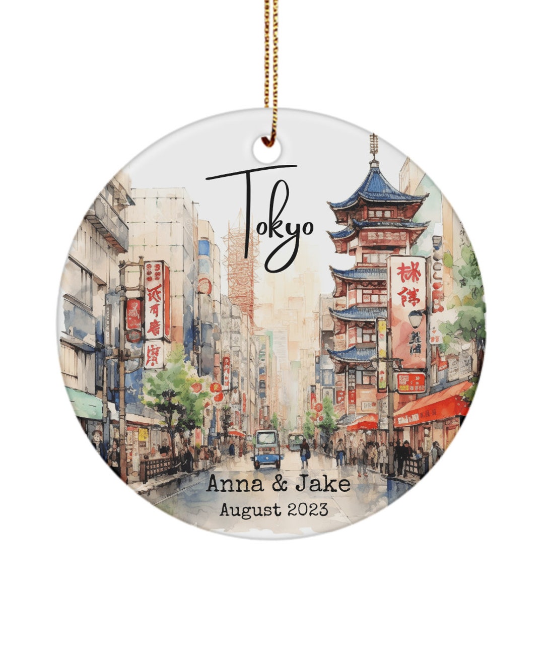Personalized Tokyo Ornament - Couples Japanese Holiday Keepsake ...