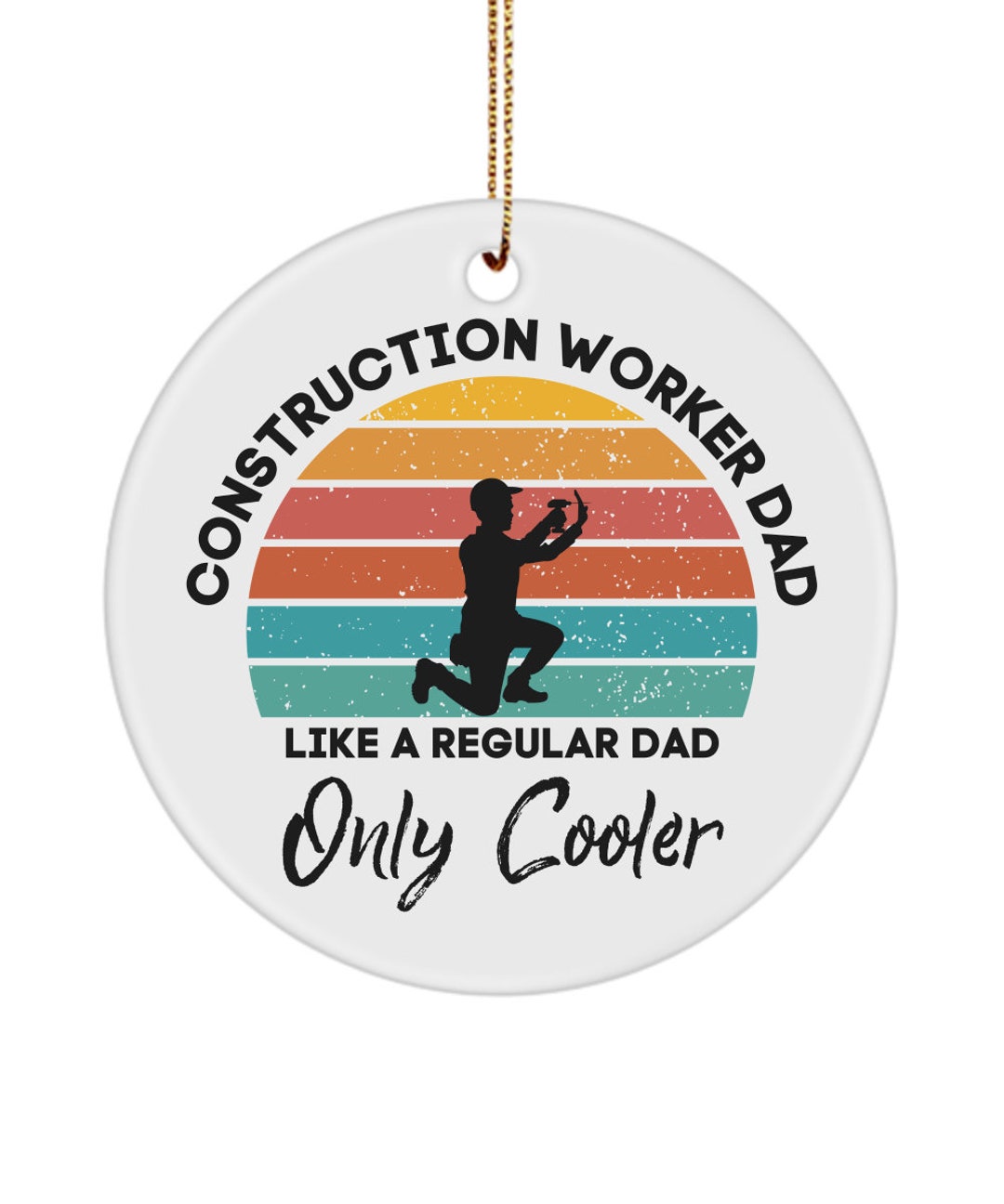 Construction Worker Dad Ornament: Handmade Ceramic Builder Gift - Etsy