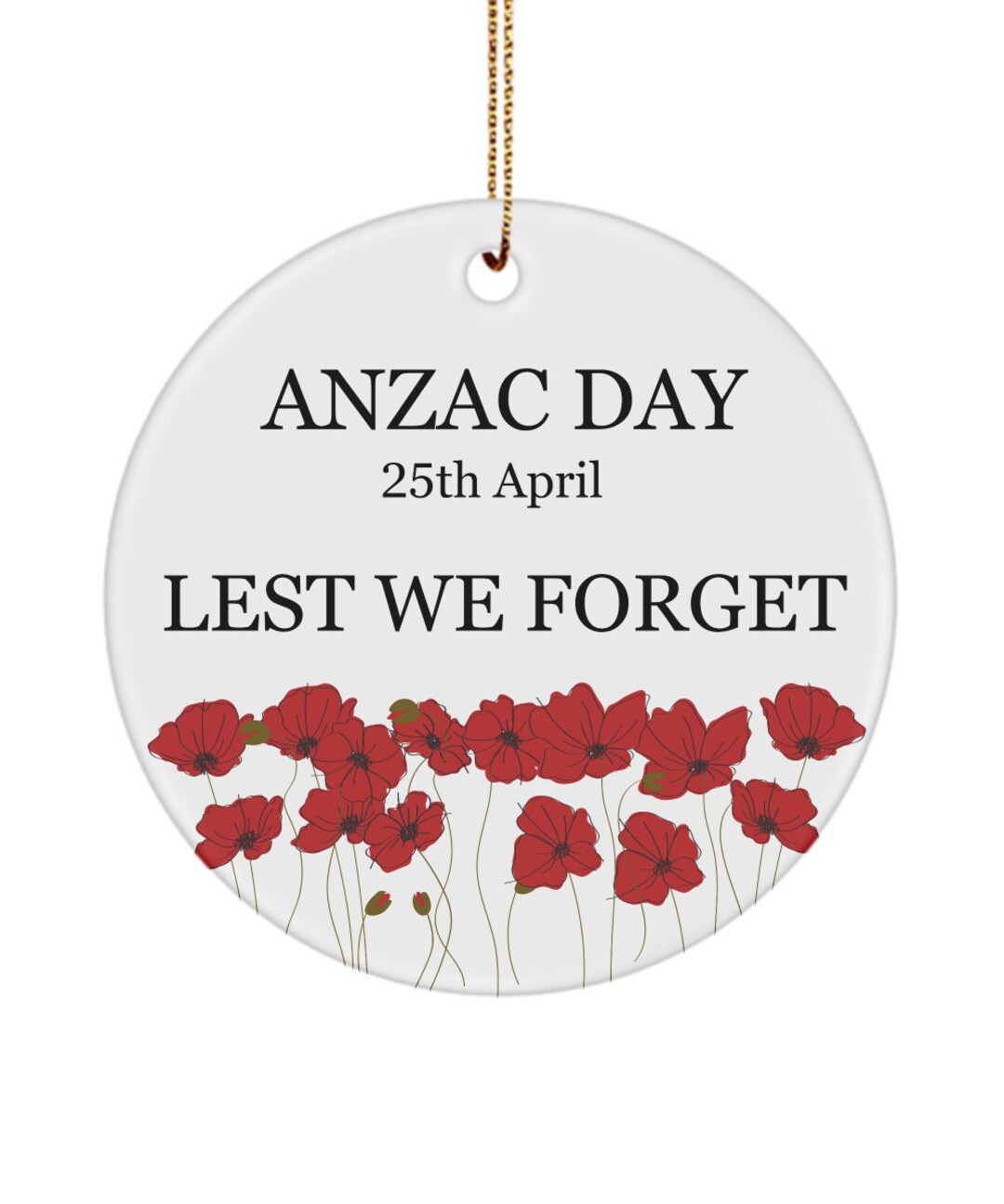 Anzac Day Ornament - Anzac Commemoration Keepsake - Lest We Forget ...