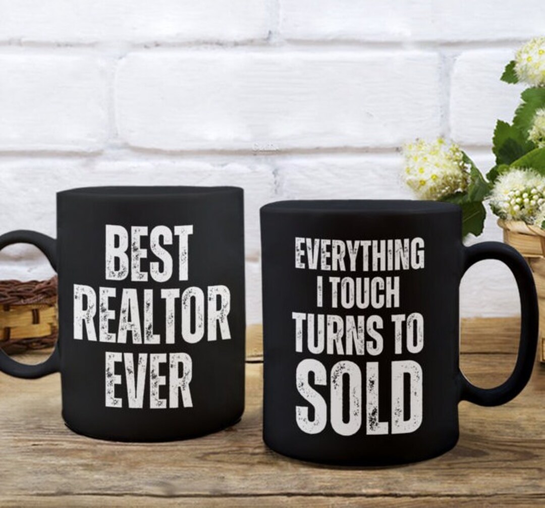 Best Realtor Ever Black Coffee Mug, Best Gifts for Real Estate Agent ...