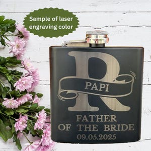 Monogrammed Laser Engraved Flask – Personalized Gift for Dad, Granddad ...