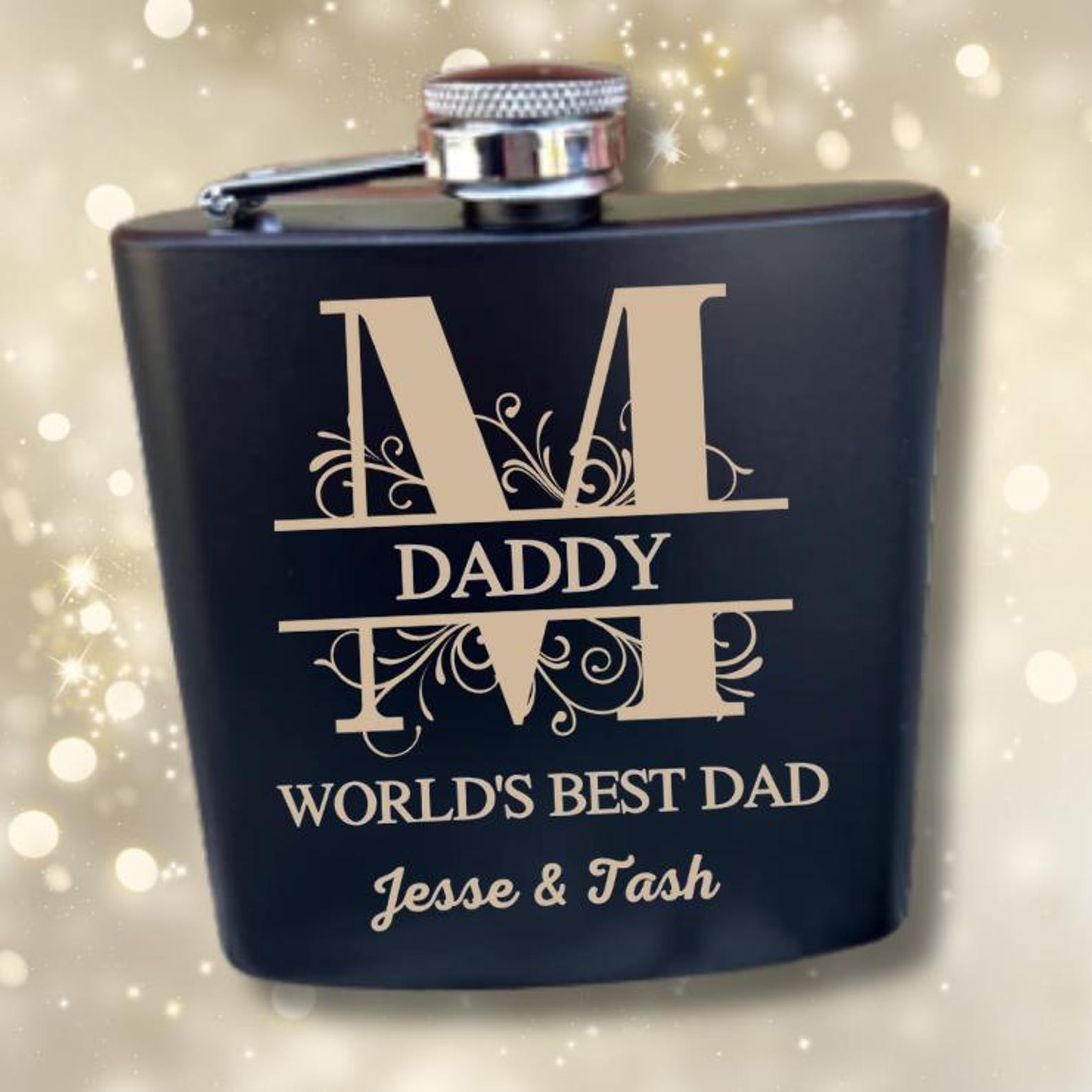 Monogrammed Laser Engraved Flask – Personalized Gift for Dad, Granddad ...
