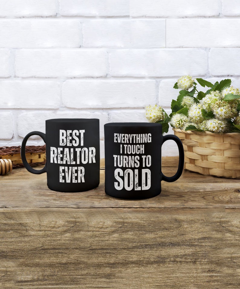 Best Realtor Ever Black Coffee Mug, Best Gifts for Real Estate Agent ...