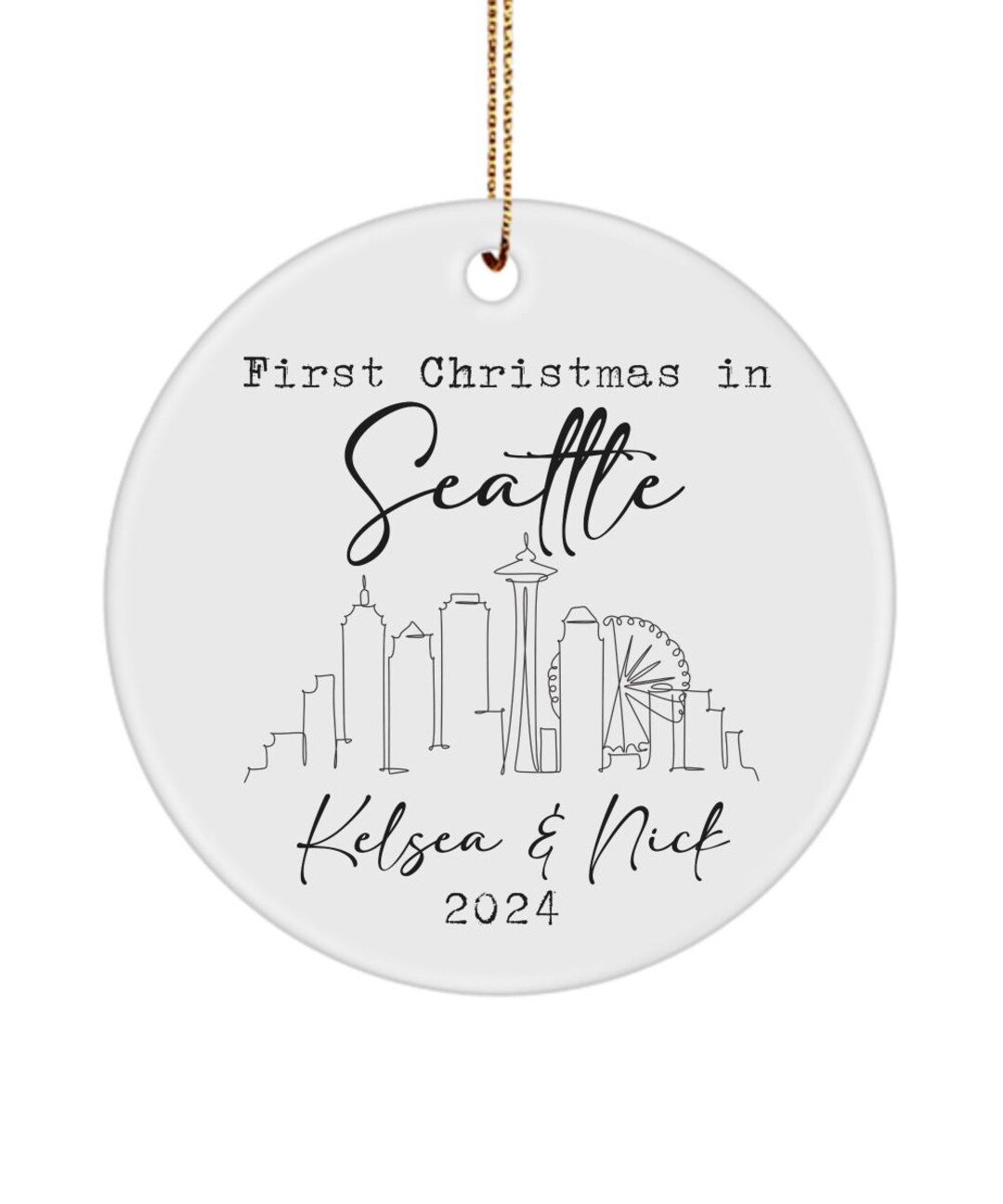 Personized First Christmas in Seattle Ornament - Custom Moving to ...