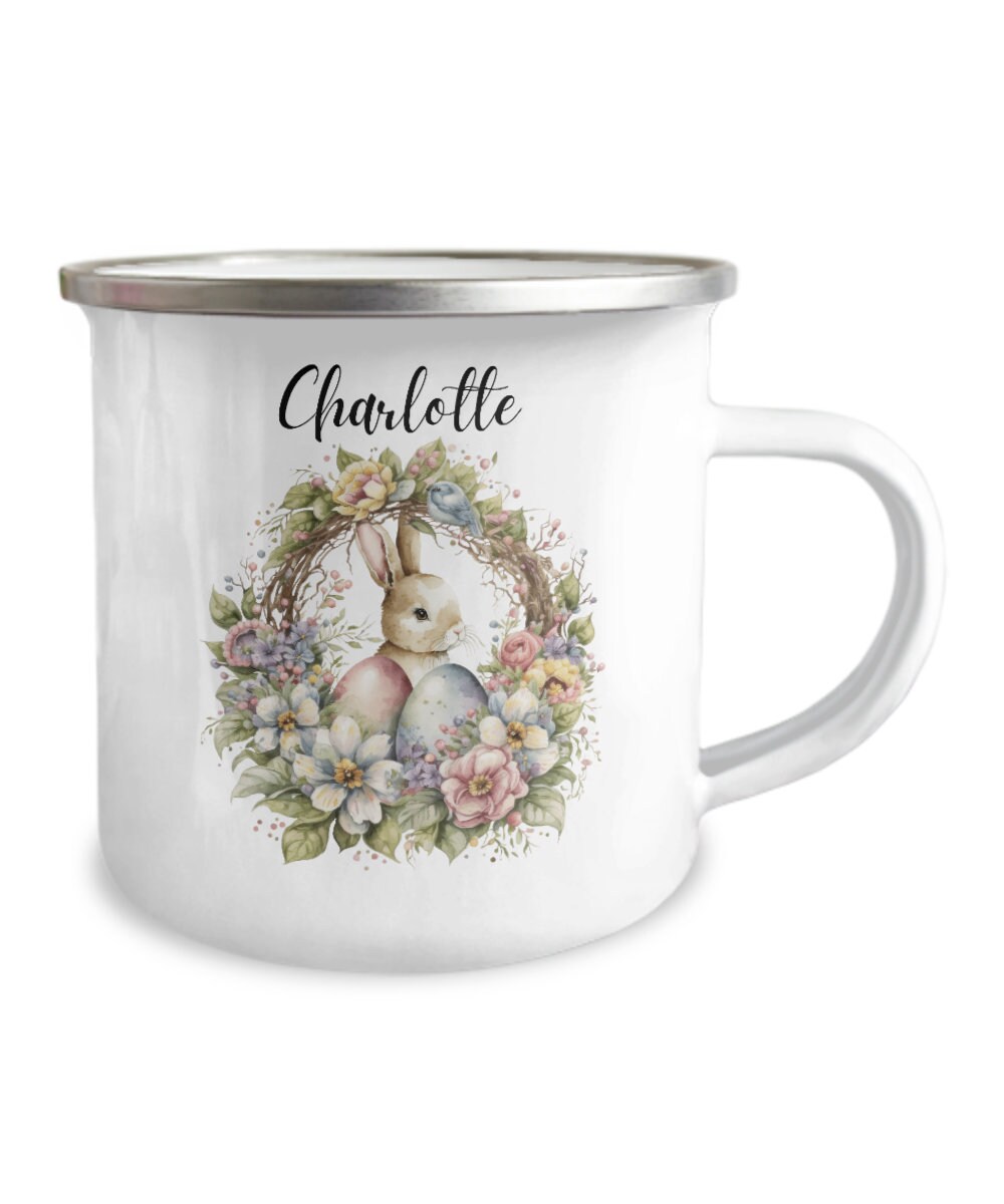 Personalized Kids Easter Bunny Camper Cup - Custom Kids Easter Mug ...