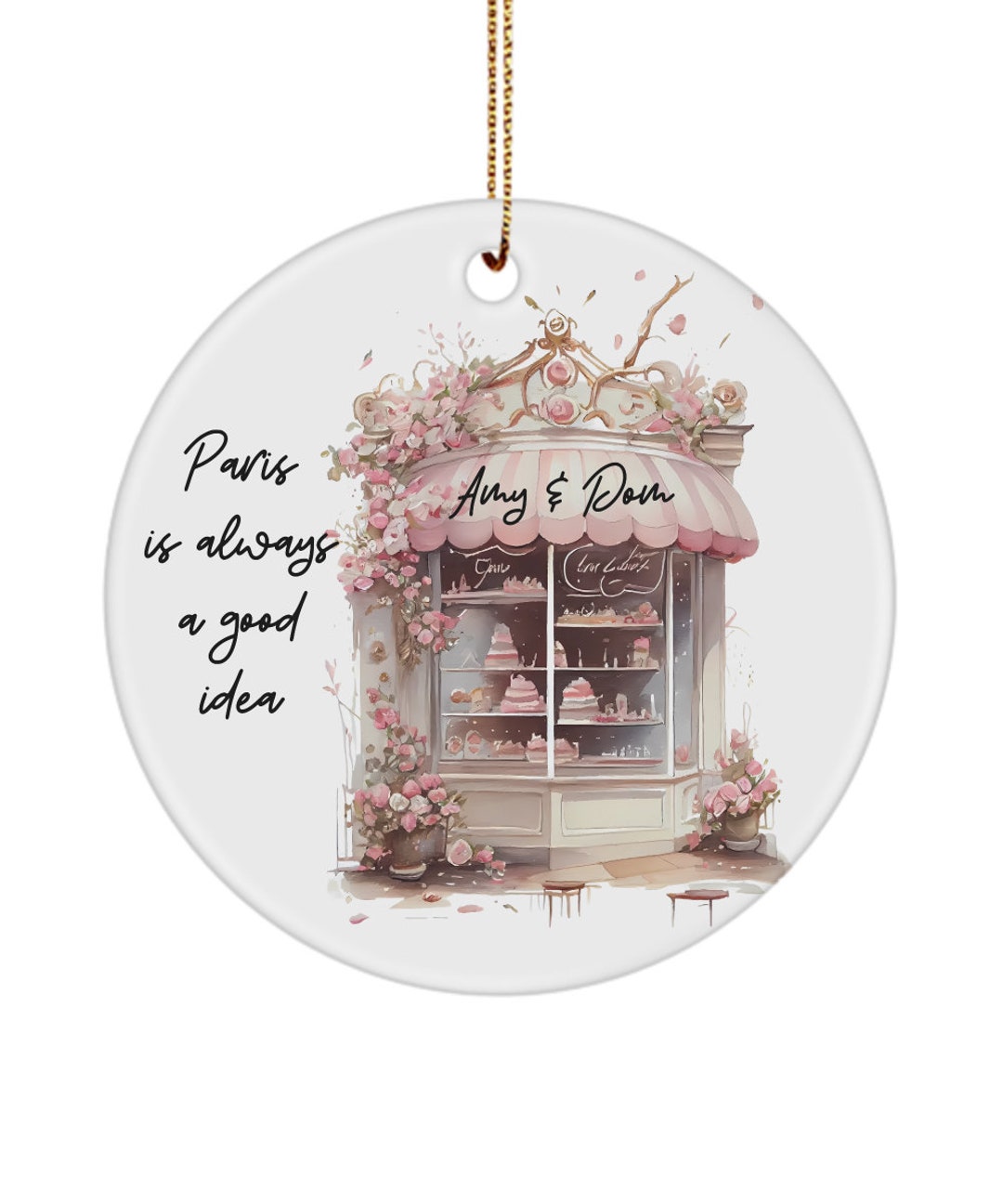 Personalized Paris Ornament - Custom Parisian Keepsake - French Holiday ...