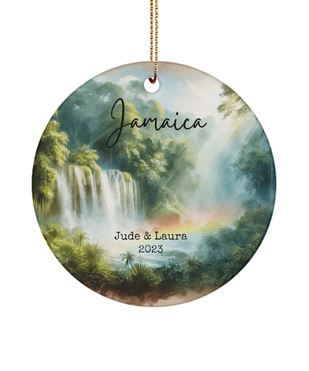 Jamaica Ornament - Jamaican Waterfall Keepsake - Caribbean Holiday ...