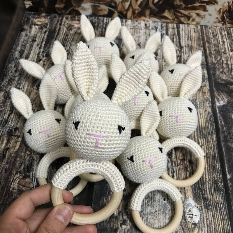 Bunny Rattle - Etsy