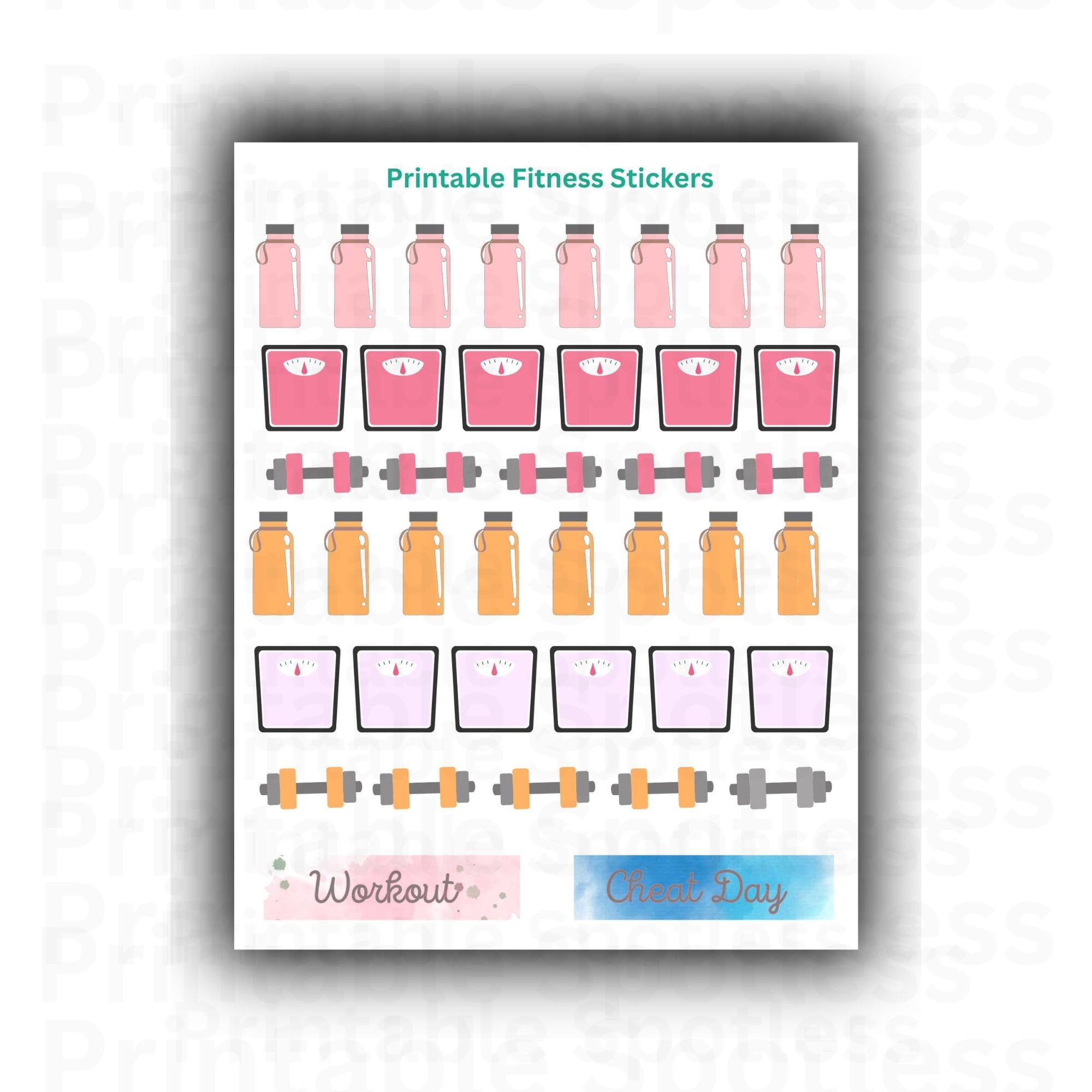 Planner Printable Sticker Journaling Stickers Printable Fitness ...