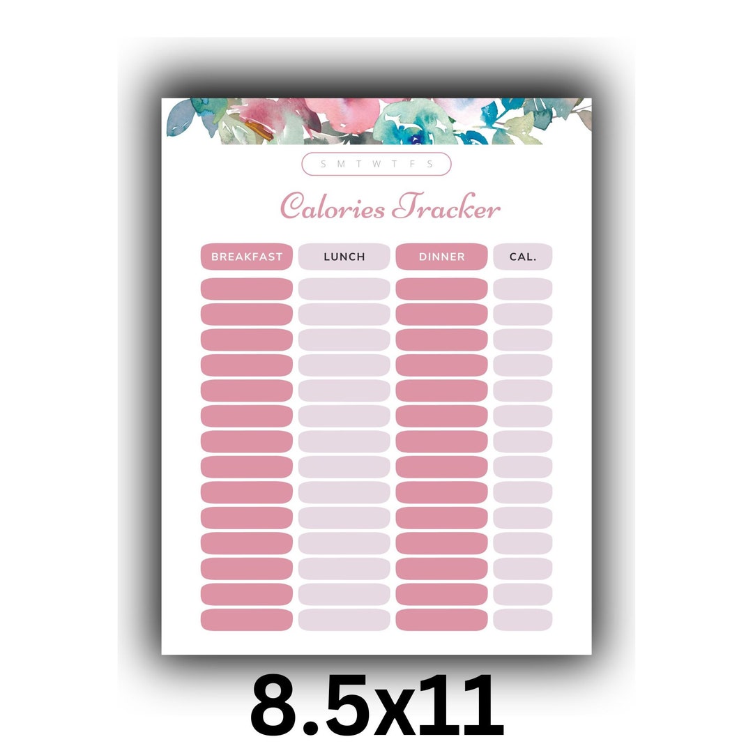 Calorie Tracker Printable, Calorie Tracker/calorie Chart, Calorie ...