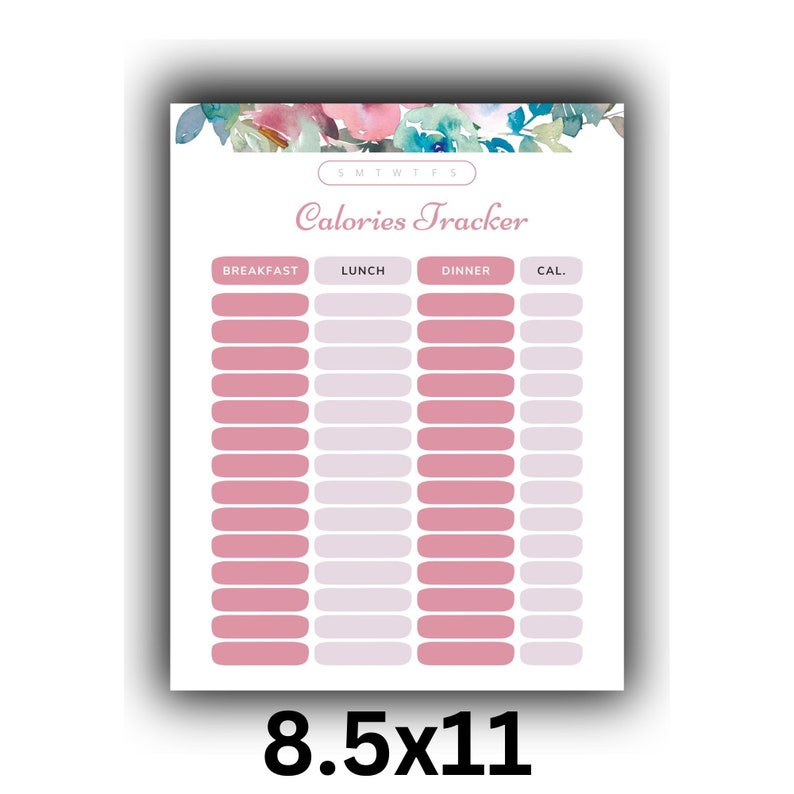 Calorie Tracker Printable, Calorie Tracker/calorie Chart, Calorie ...