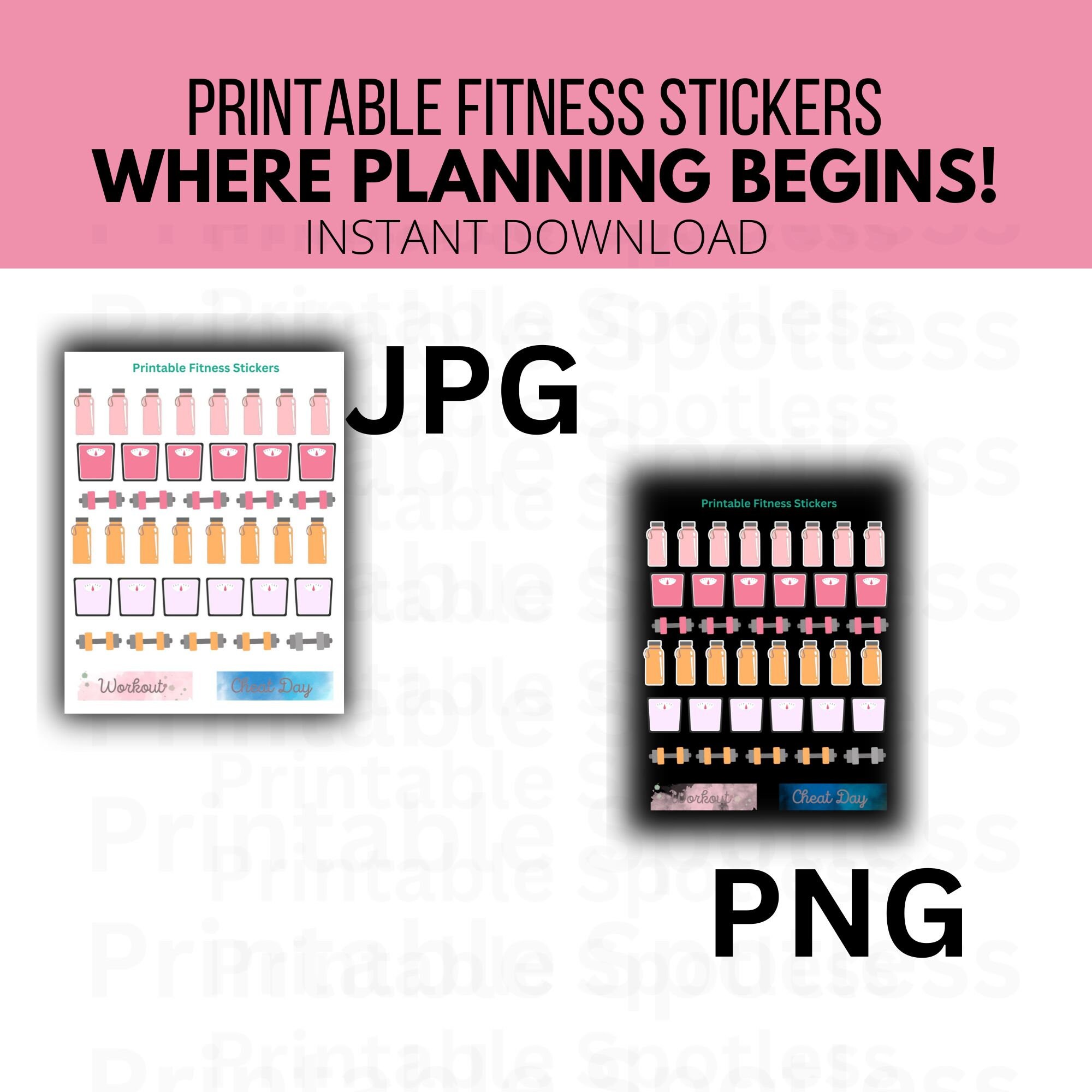 Planner Printable Sticker Journaling Stickers Printable Fitness ...