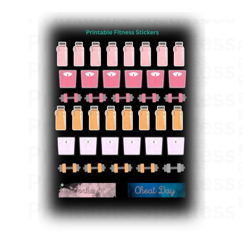 Planner Printable Sticker Journaling Stickers Printable Fitness ...