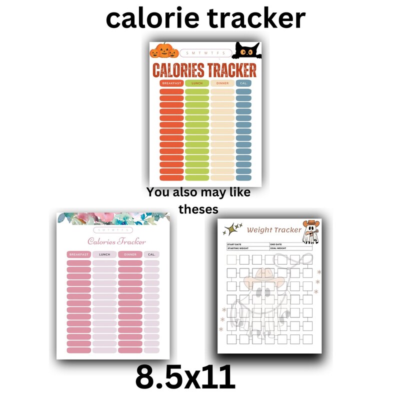 Calorie Tracker Printable for Calorie Counter to Intake Their Calorie ...