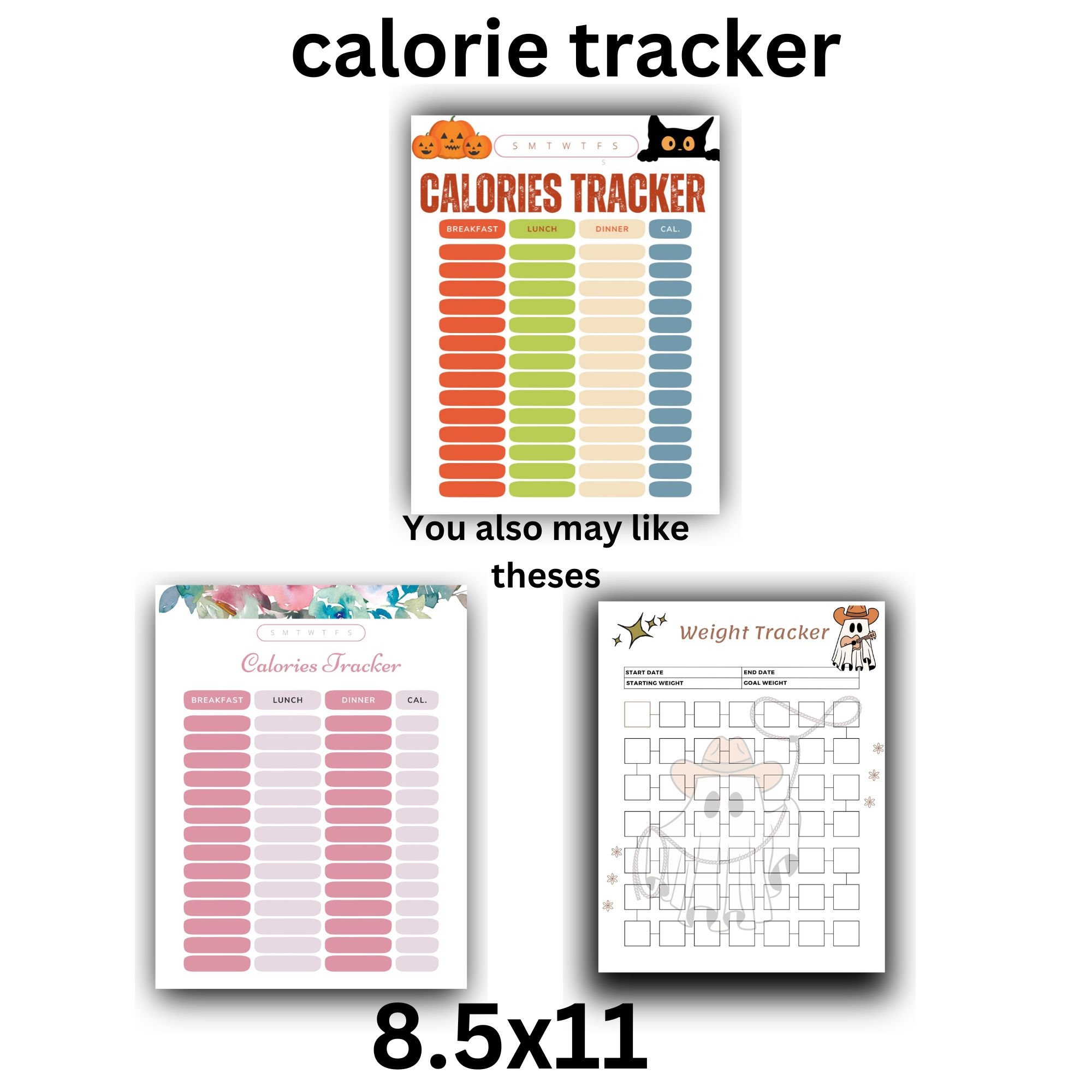 Calorie Tracker Printable for Calorie Counter to Intake Their Calorie ...