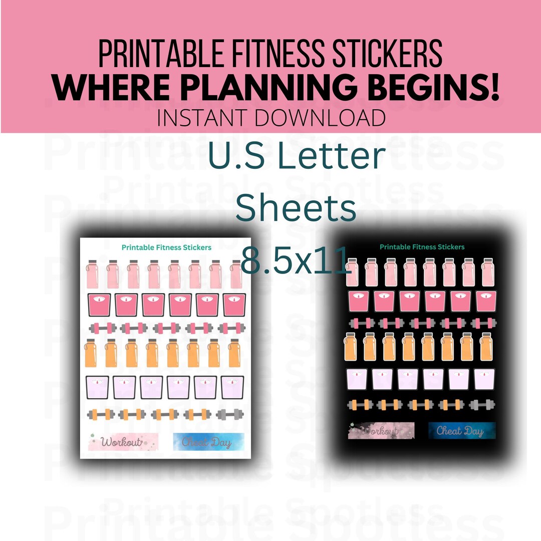 Planner Printable Sticker Journaling Stickers Printable Fitness ...