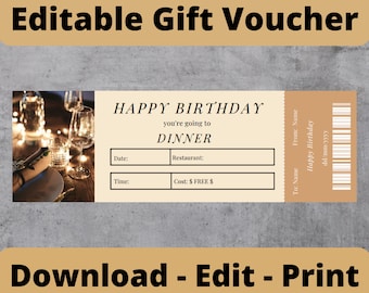 Printable Coupon Dinner - Etsy