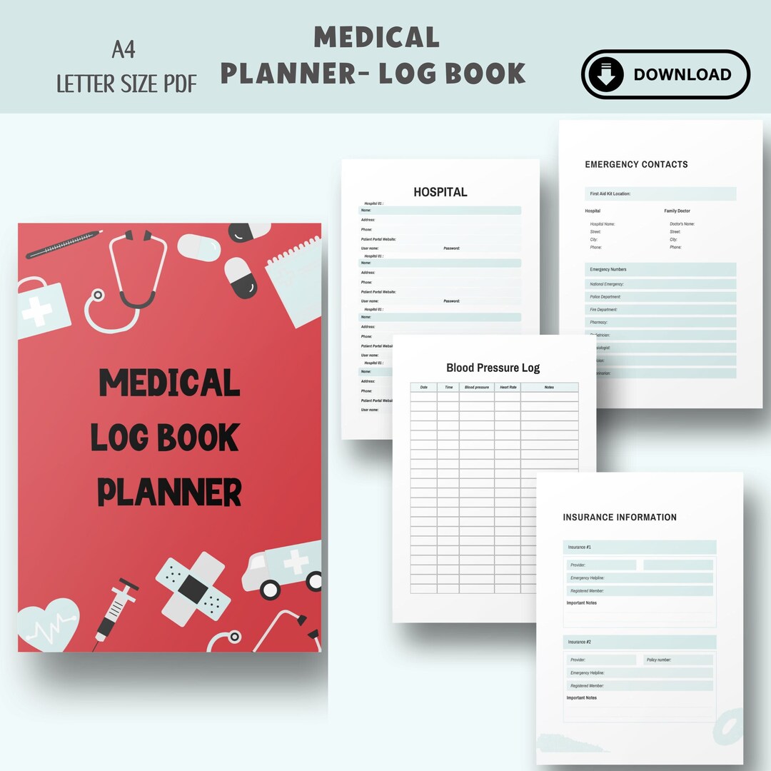 Medical Binder Mental Health Tracker Healthcare Planner - Etsy