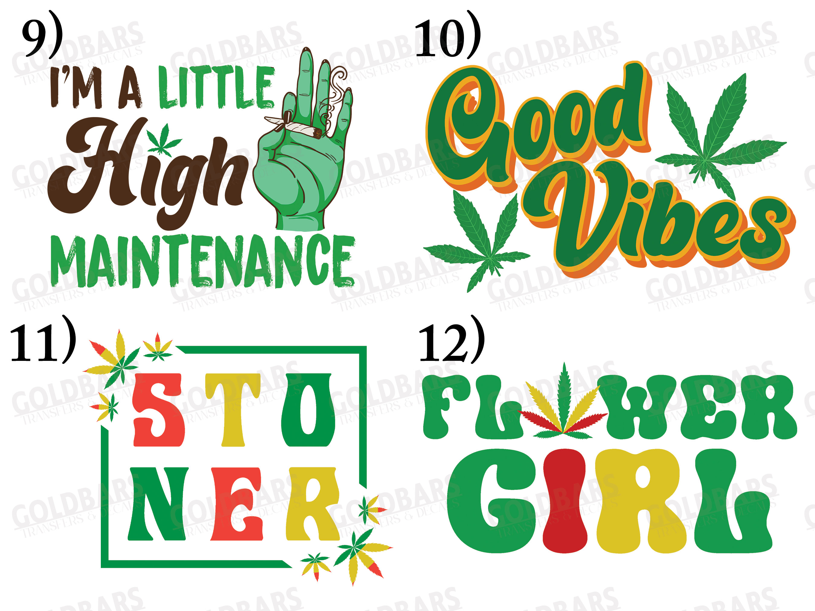 20 Marijuana Sublimation Prints Ready to Press. Sublimation Prints ...