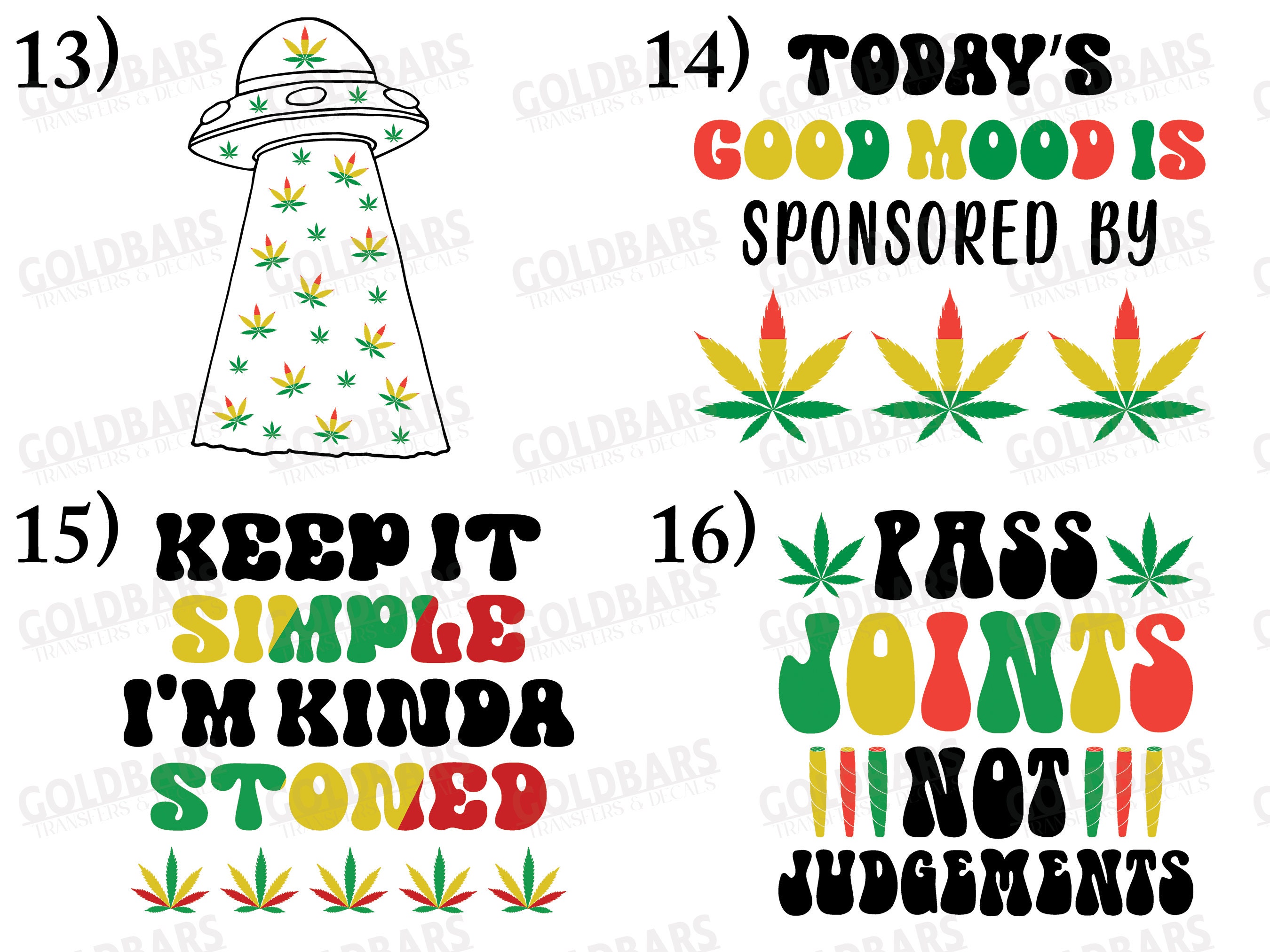 20 Marijuana Sublimation Prints Ready to Press. Sublimation Prints ...