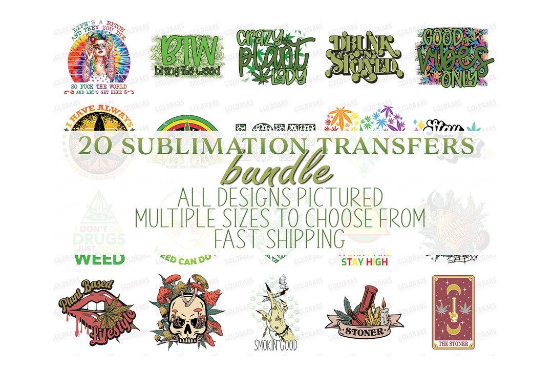 20 Marijuana Sublimation Prints Ready to Press. Sublimation Prints ...