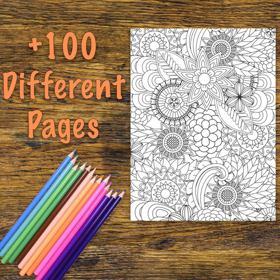100 Coloring Pages INSTANT DOWNLOAD - Etsy