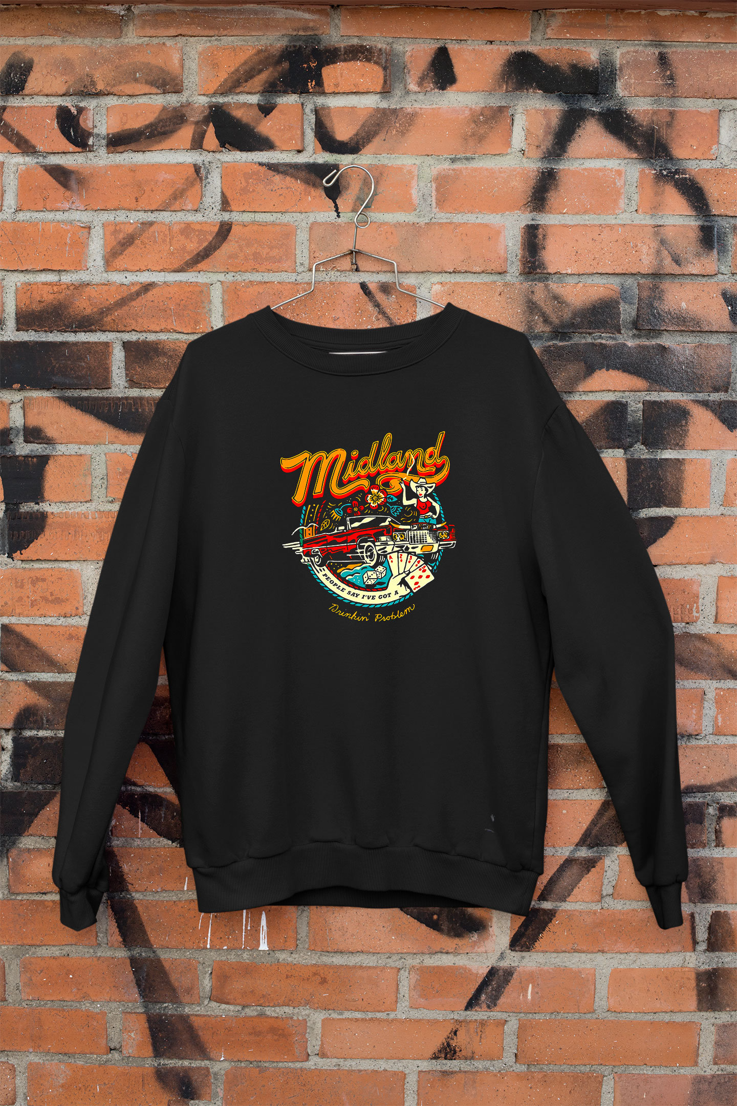 Midland Drinking Problem Black Tshirt Sweatshirt Hoodies Long Sleeve ...