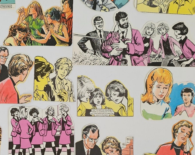 35pc 1980s Teen Girl Book & Comic Illustrations. Retro Comics. Vintage ...