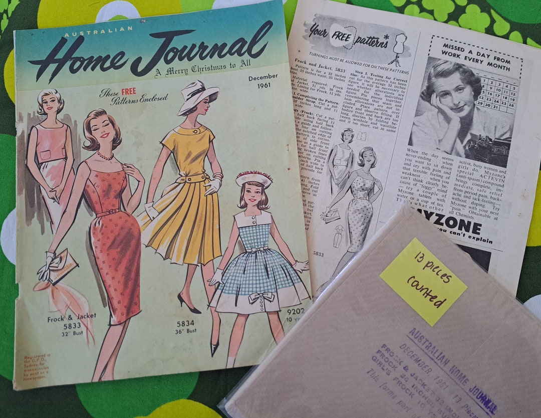 Vintage ORIGINAL 1960s Ladies Dress Patterns. Australian Home Journal ...