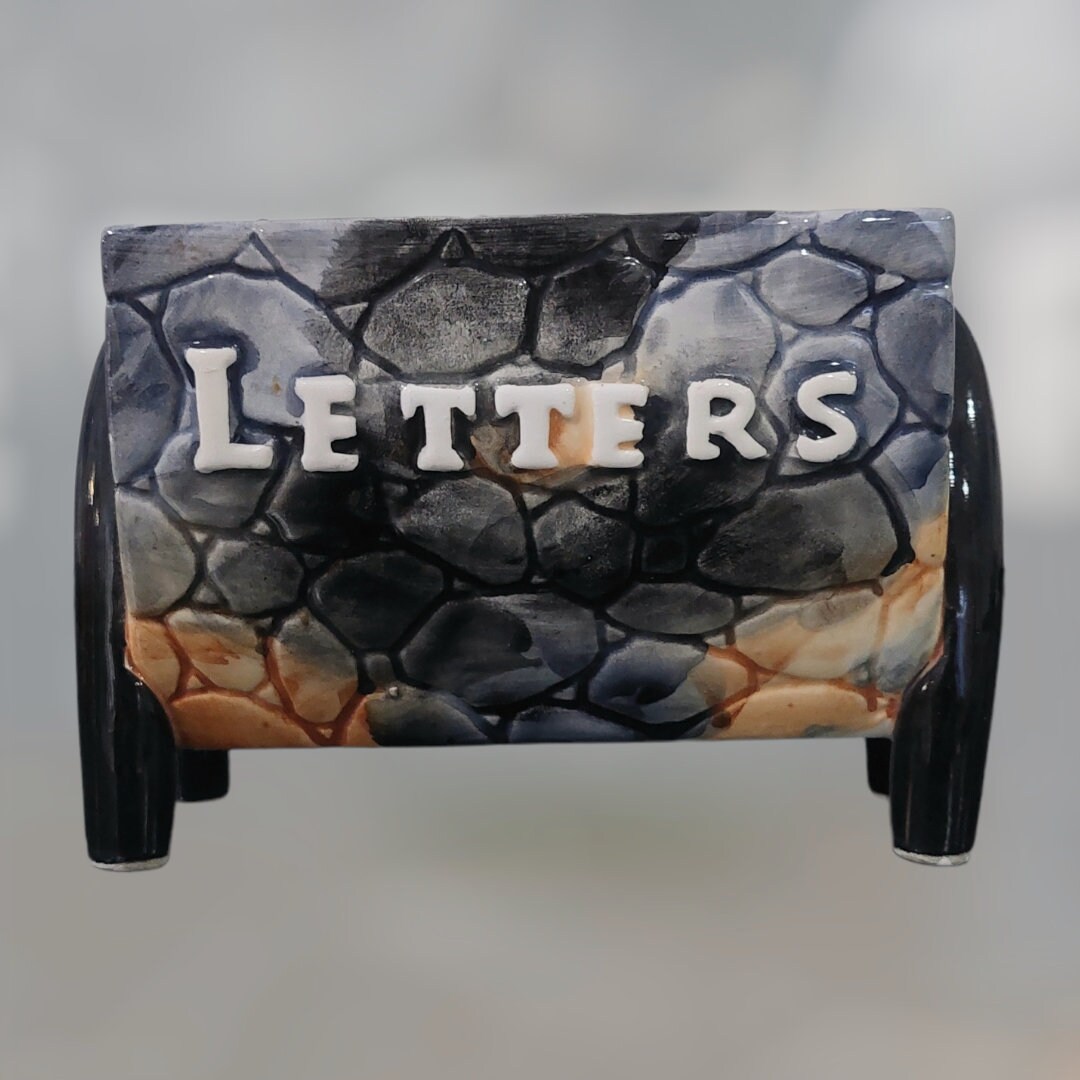 Vintage 1960s Ceramic Rock Wall Letter Holder or Serviette Rack. Retro ...