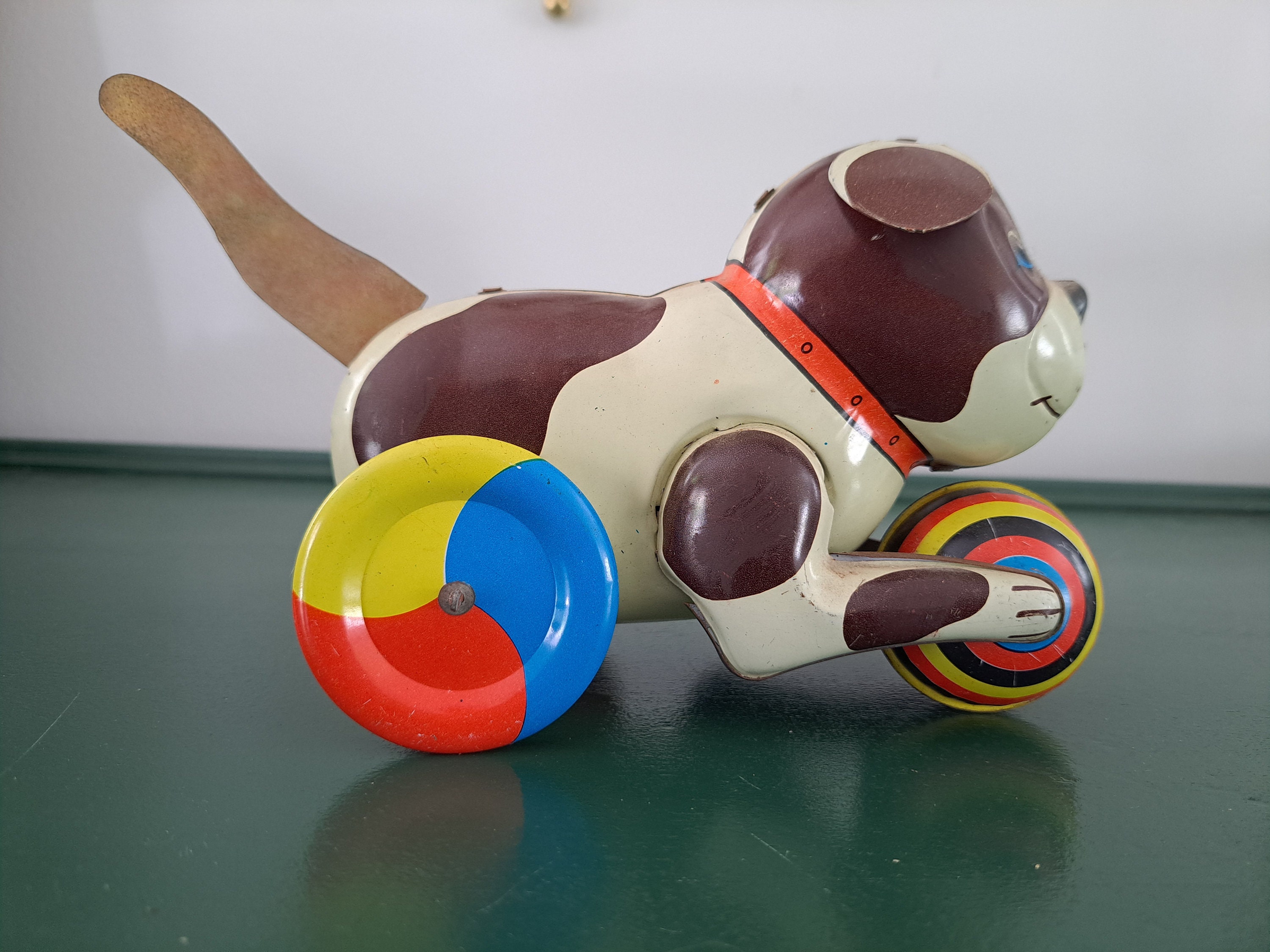 Vintage Metal Dog and Ball Push Toy. 1970s Tin Toy Dog. Push - Etsy ...