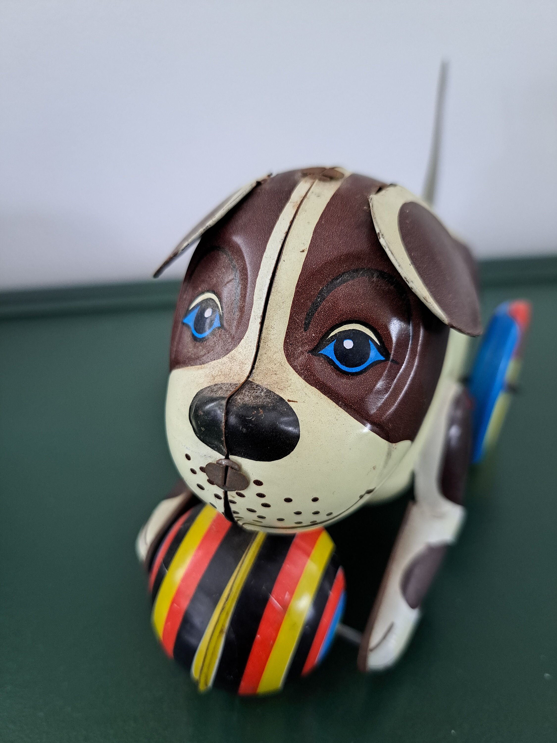 Vintage Metal Dog and Ball Push Toy. 1970s Tin Toy Dog. Push - Etsy