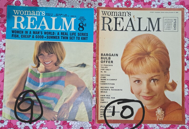 Vintage 1960s Magazines, Woman's Realm. Original Ladies Magazines 60s ...