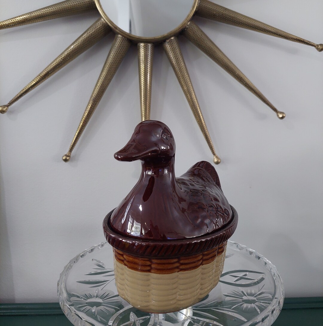 Vintage Ceramic Duck, Nest Container. Terrine, Serving Dish, Storage ...