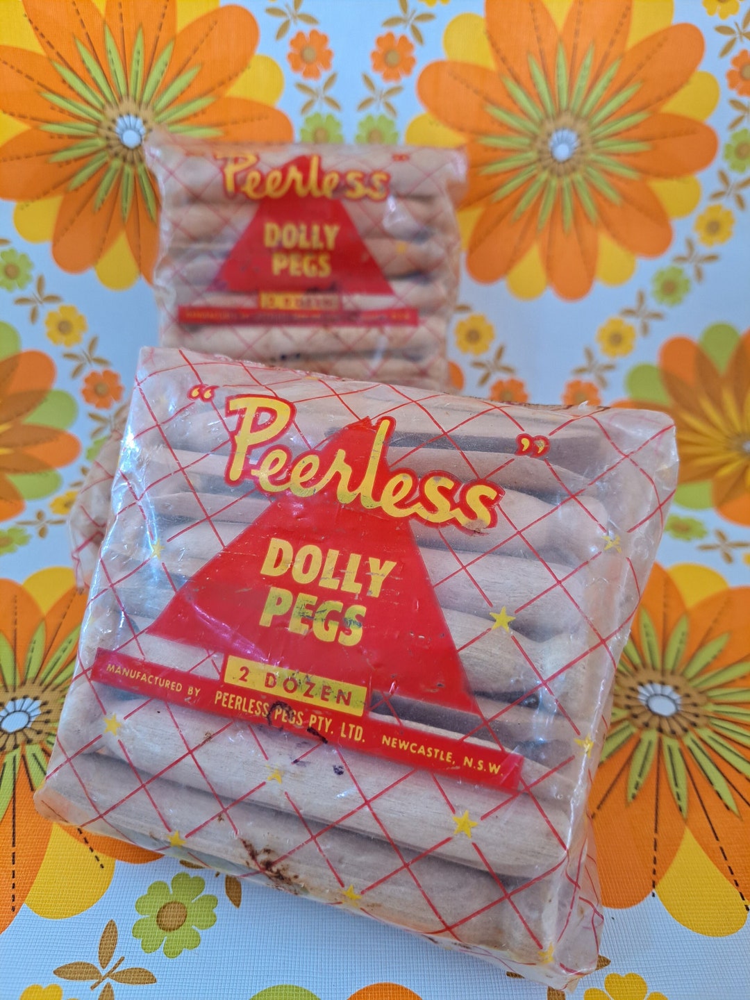 Vintage Dolly Pegs. Peerless 2 Dozen, 24 Dolly Pegs. NOS New Old Stock ...