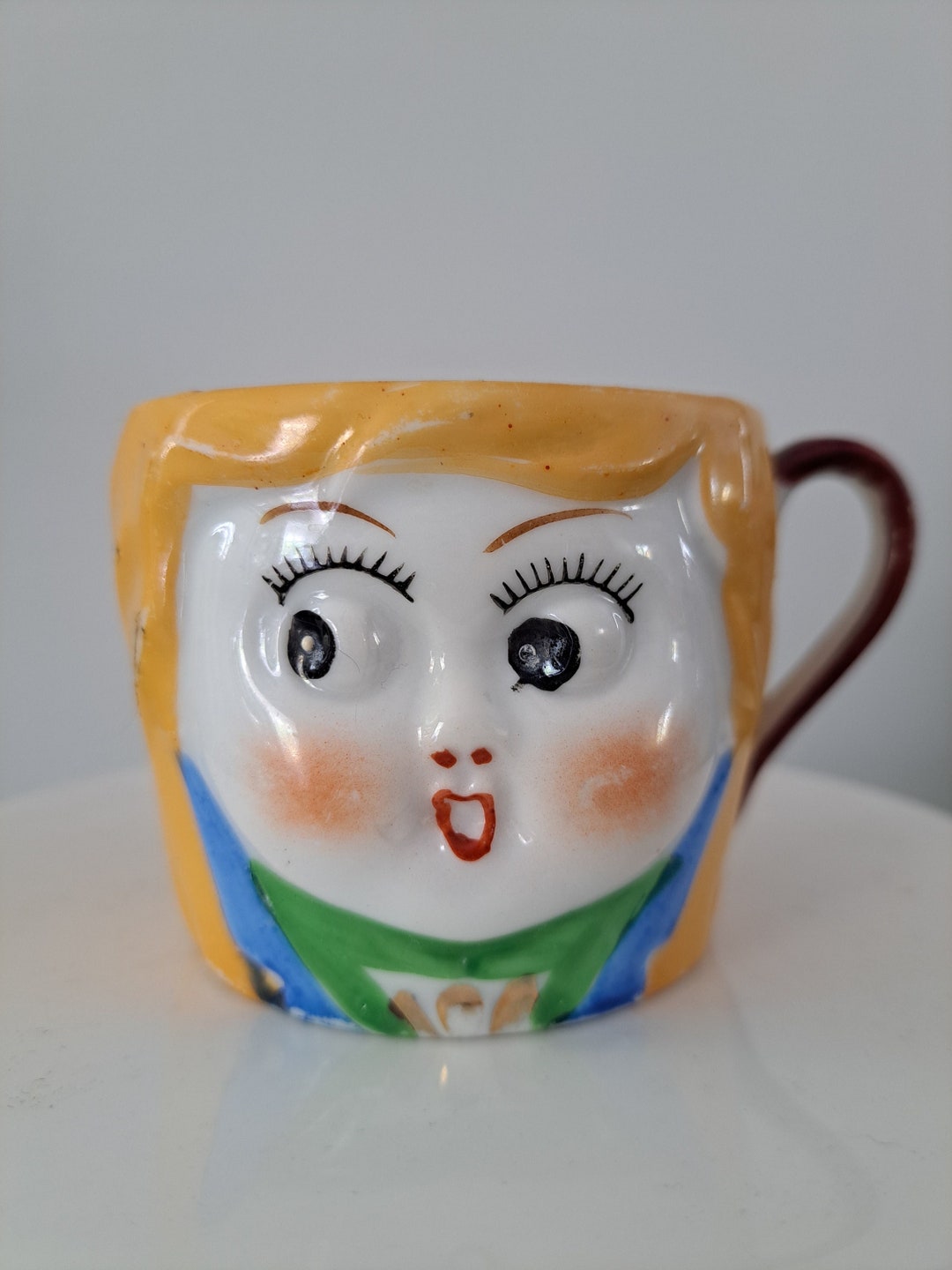 Vintage 1950's Ceramic Porcelain Kewpie Faced Doll Mug. Nippon Kewpie ...