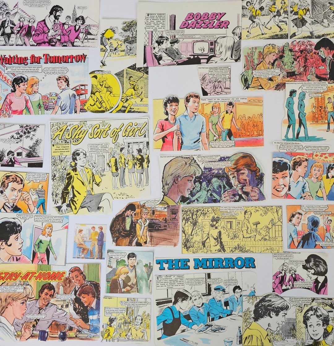 20pc 1980s Teen Girl Book & Comic Illustrations. Retro Comics. Vintage ...