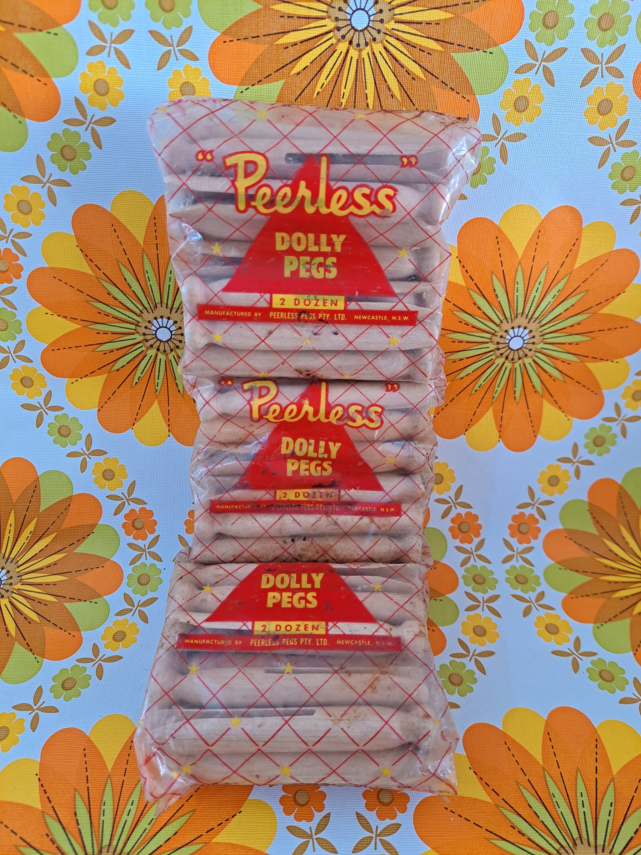 Vintage Dolly Pegs. Peerless 2 Dozen, 24 Dolly Pegs. NOS New Old Stock ...