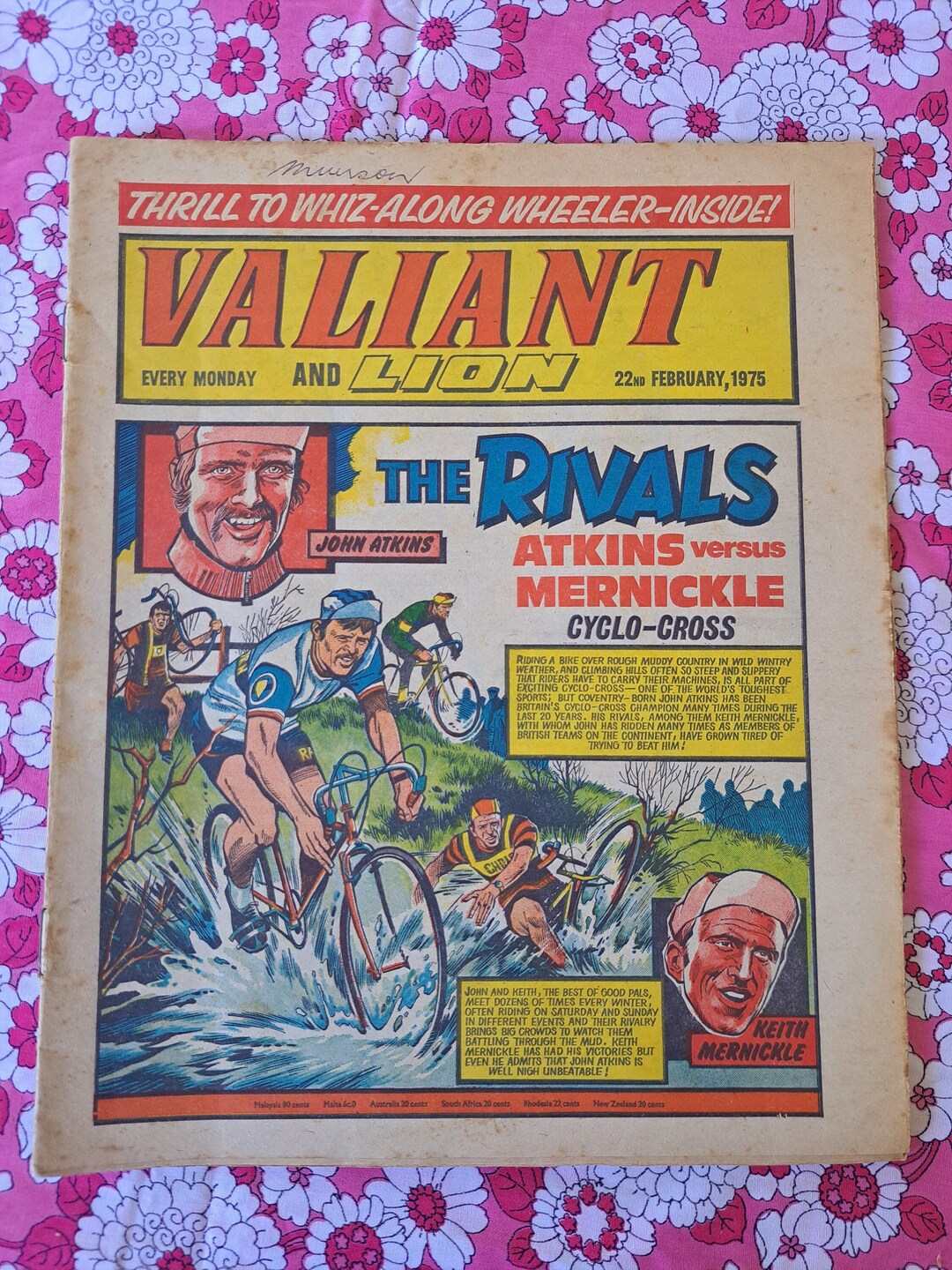Vintage Valiant & Lion Comic Magazine February 1975 UK IPC Paper Comic ...