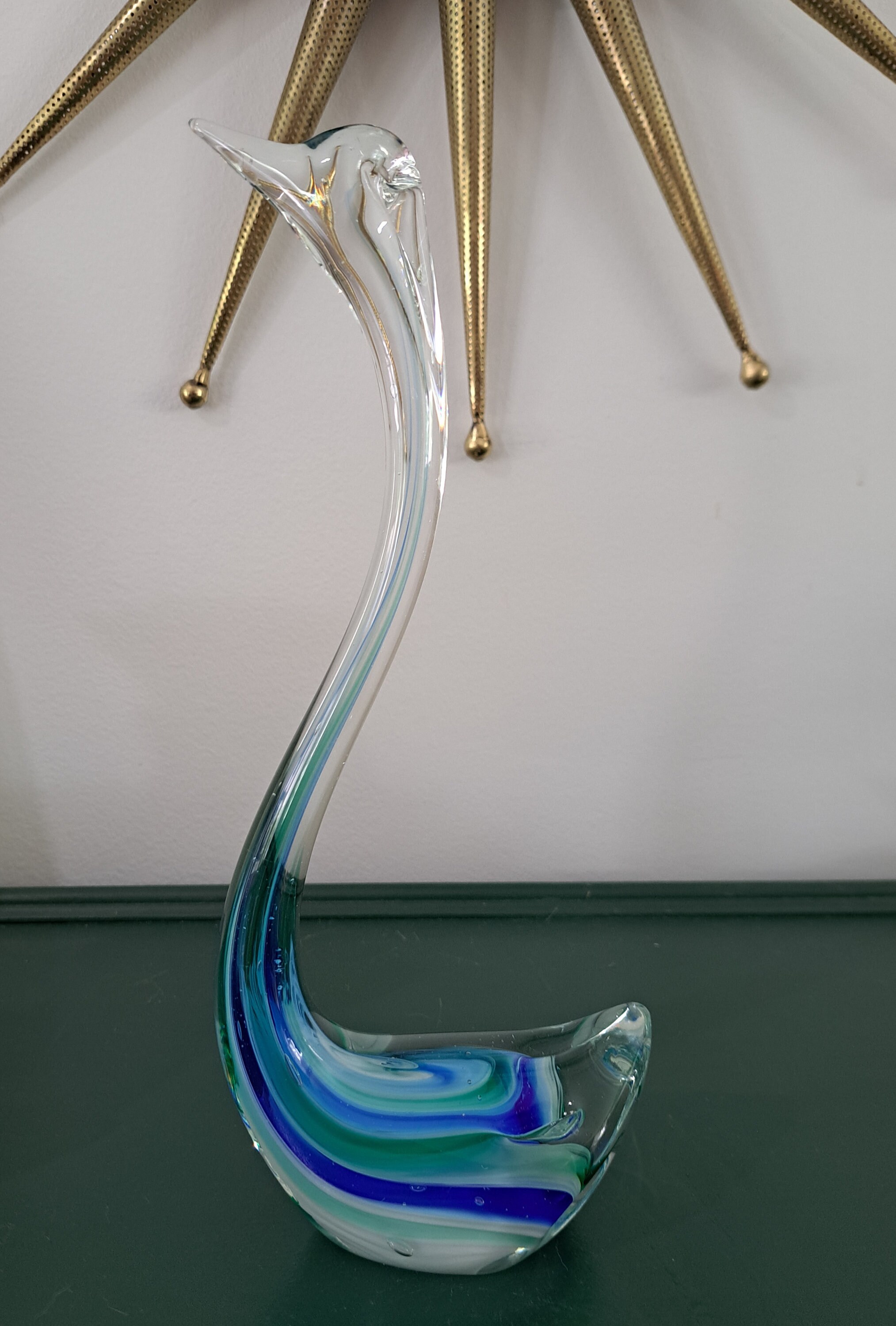Vintage Glass Swan. Hand Blown Glass Swan Figurine. Mid - Etsy