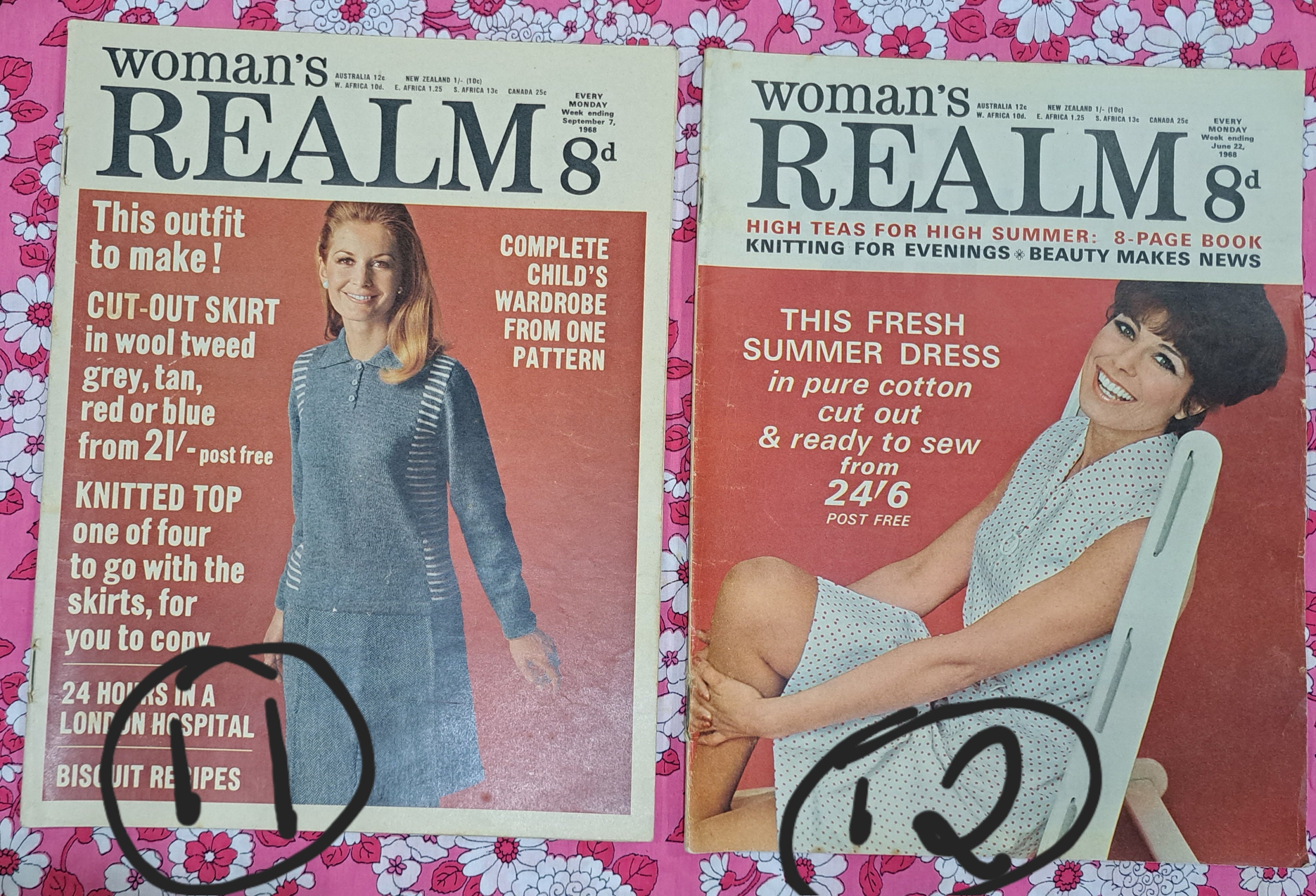 Vintage 1960s Magazines, Woman's Realm. Original Ladies Magazines 60s ...
