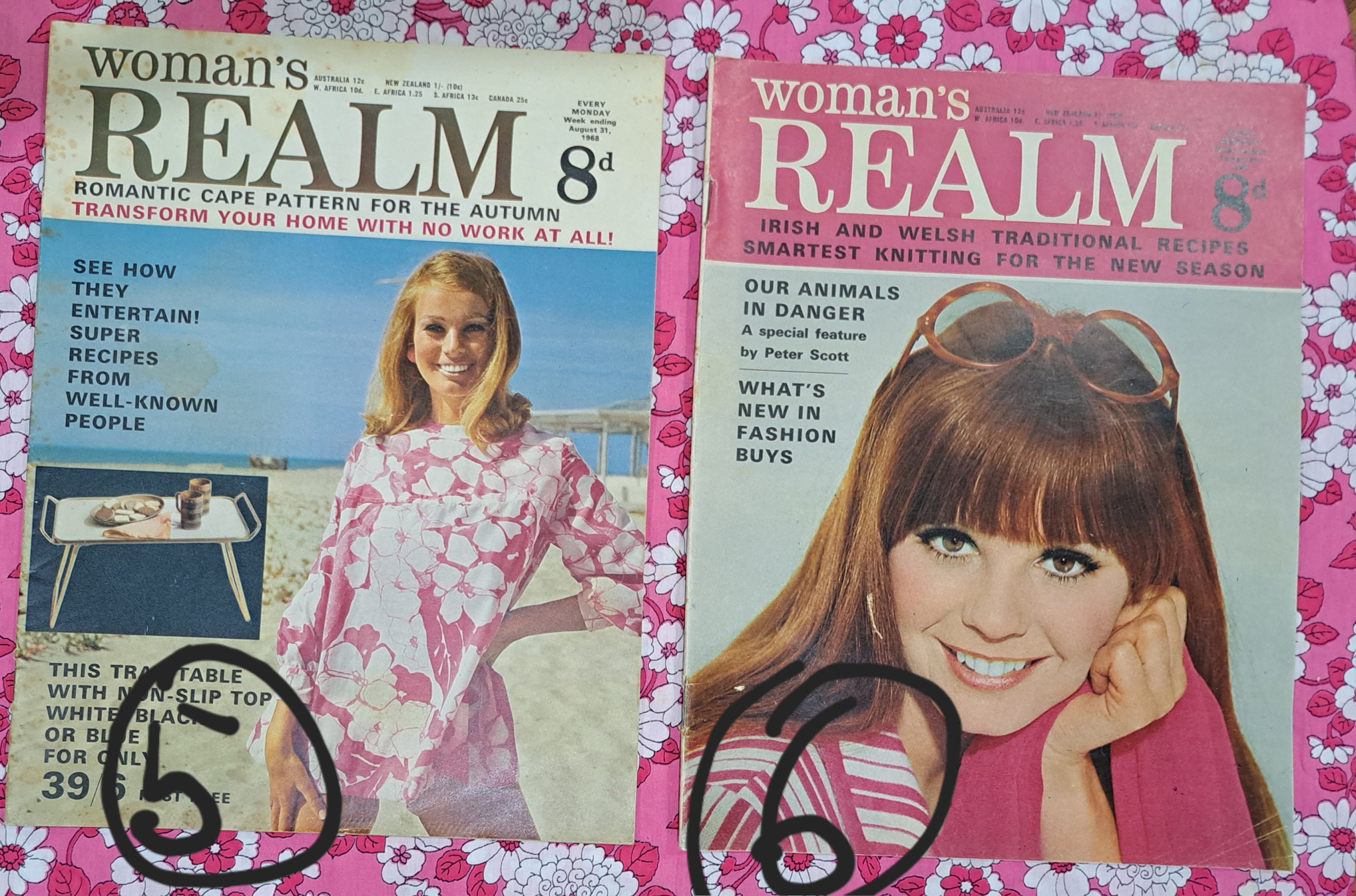 Vintage 1960s Magazines, Woman's Realm. Original Ladies Magazines 60s ...