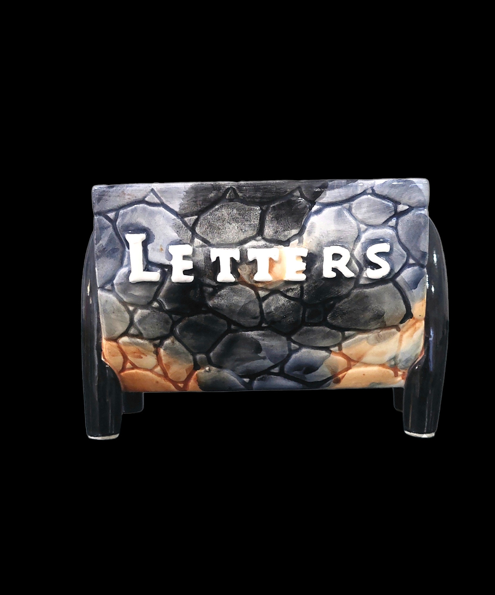 Vintage 1960s Ceramic Rock Wall Letter Holder or Serviette Rack. Retro ...